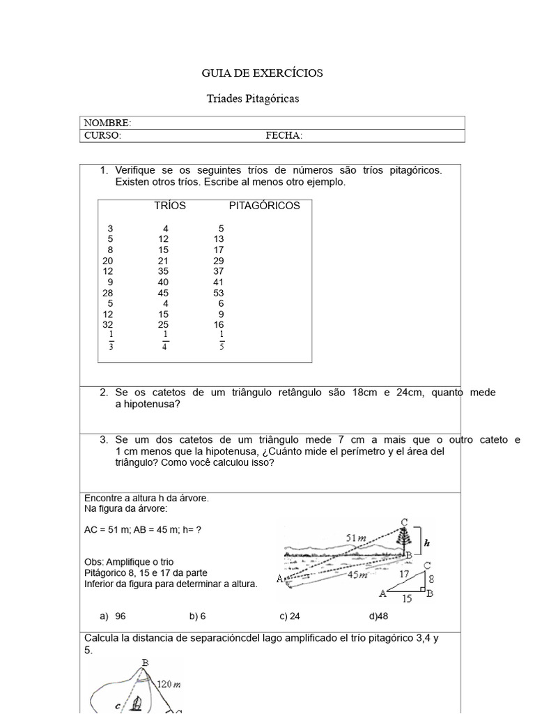 Trios Pitagóricos PDF | PDF