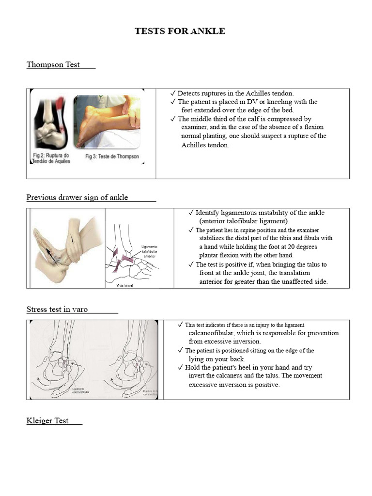 ankle tests | PDF | Ankle | Foot