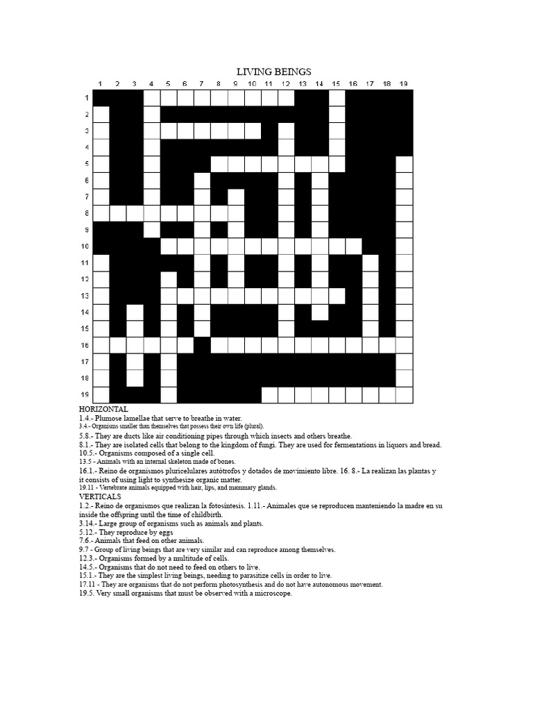 Crosswords and Word Searches Natural Sciences Biology | PDF | Cell ...