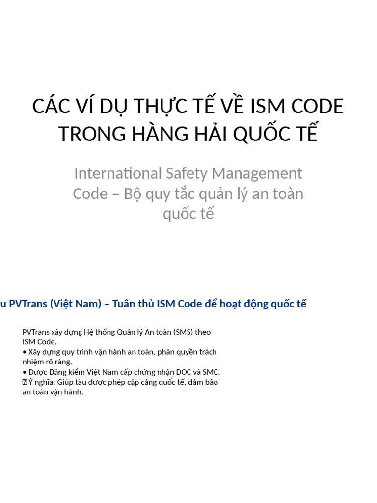ISM Code Examples | PDF