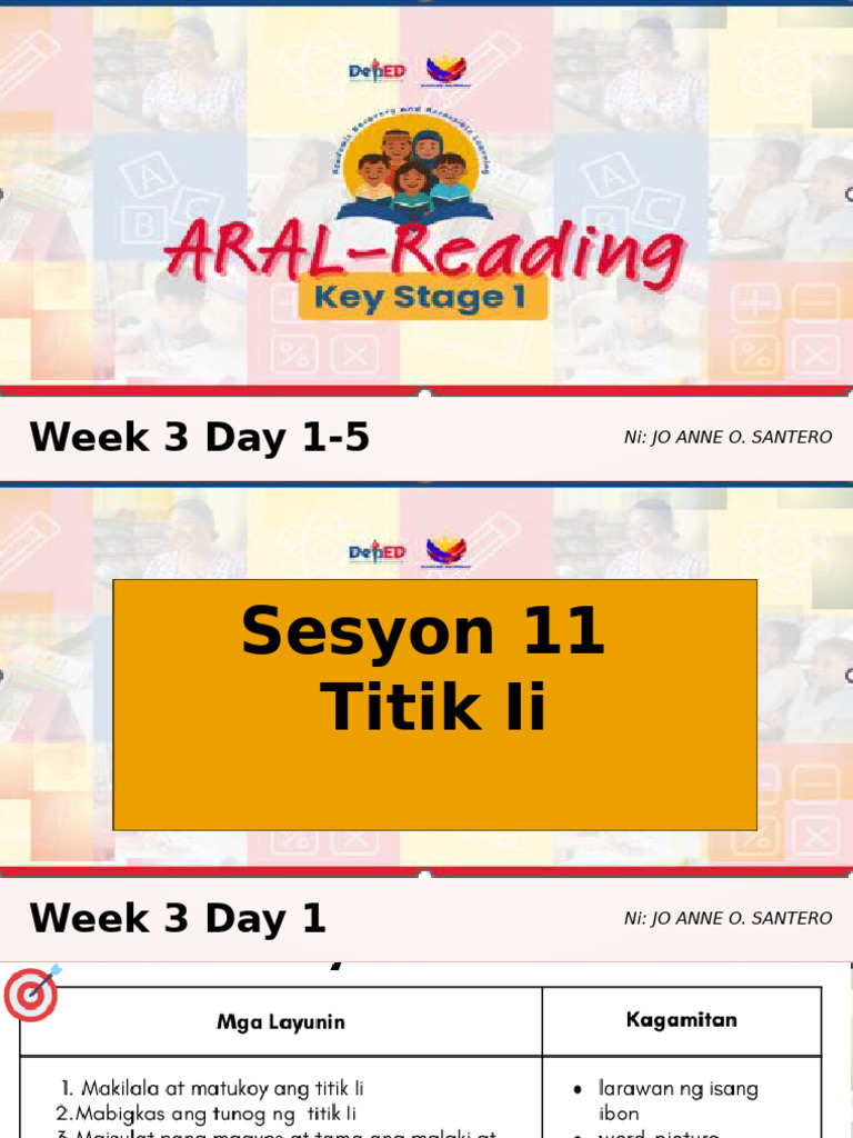 Week 3 Day 1-5 -ARAL KS1 | PDF