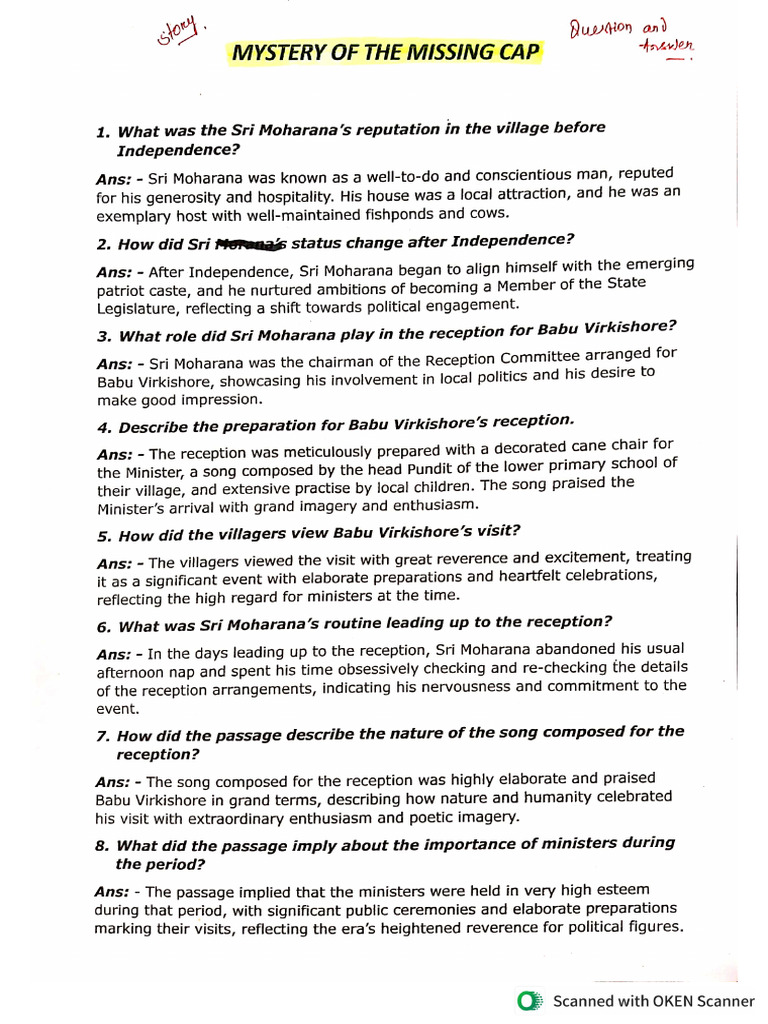 Mystery of The Missing Cap QAII | PDF