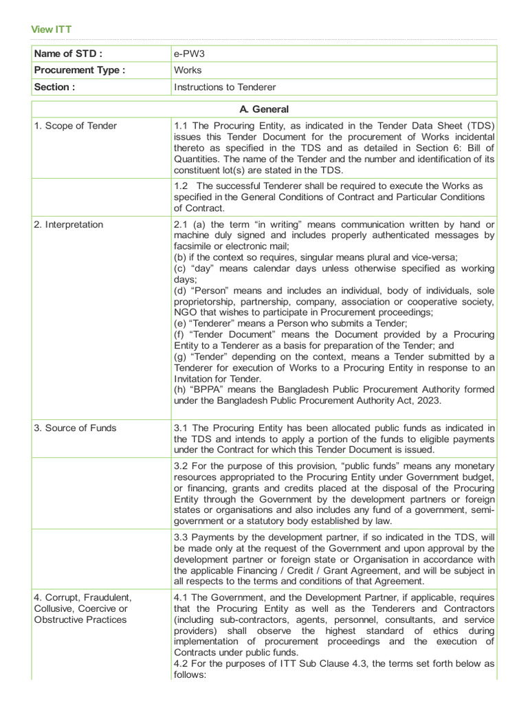e-PW3 Tender Instructions Overview | PDF | Specification (Technical ...