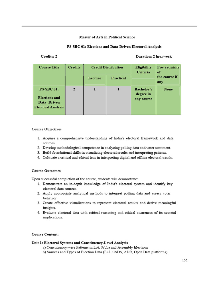 Data-Driven Electoral Analysis Course | PDF | Data | Opinion Poll