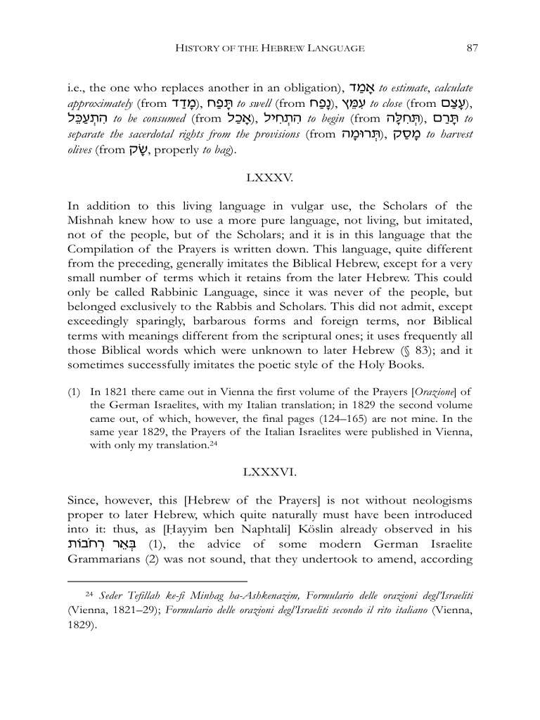 Evolution of the Hebrew Language | PDF