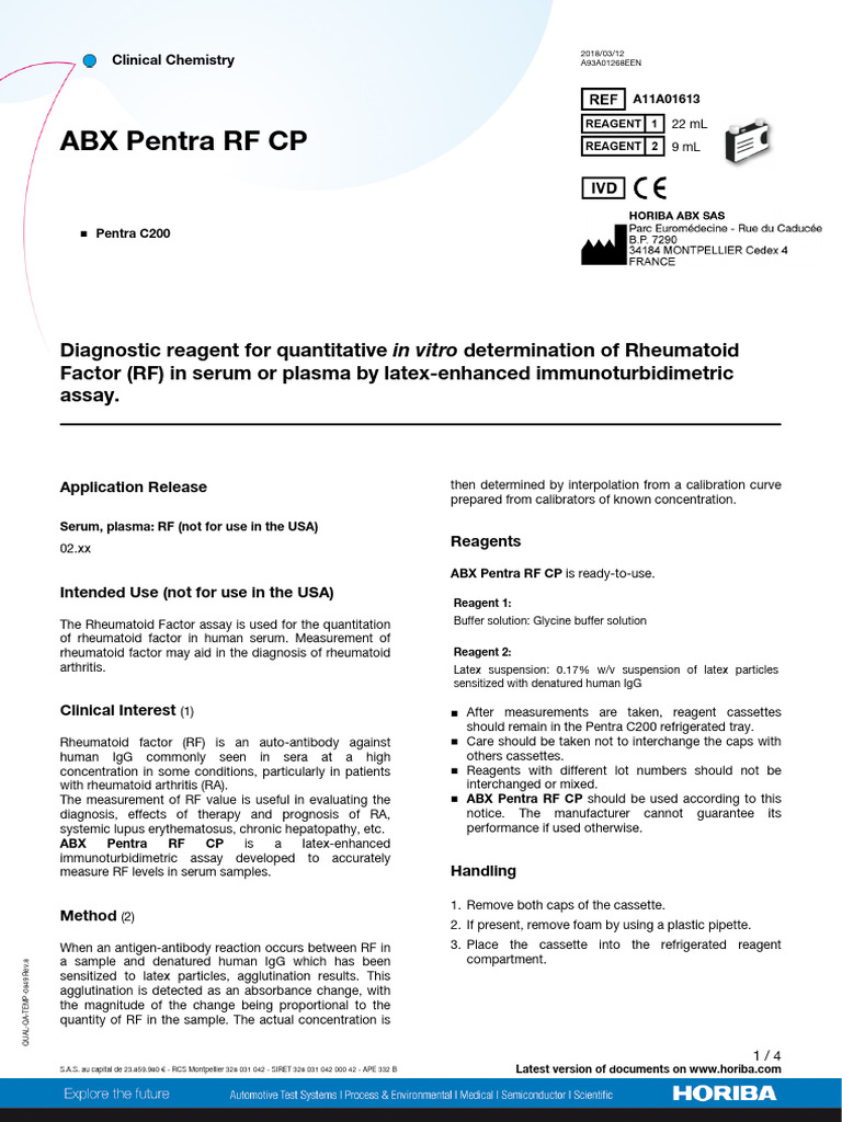 a93a01268een_rf_cp | PDF | Rheumatoid Arthritis | Clinical Medicine