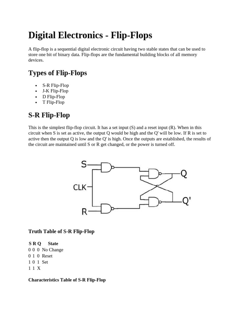 Digital Electronics Flip Flop | PDF | Digital Technology | Computing