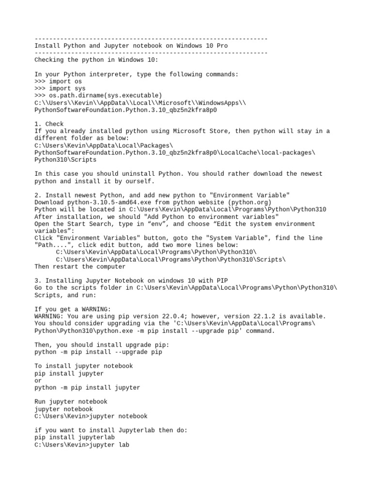 Installing Python Jupyter Notebook | PDF