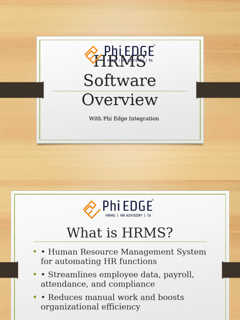 HRMS Software Overview with Phi Edge Integration | PDF