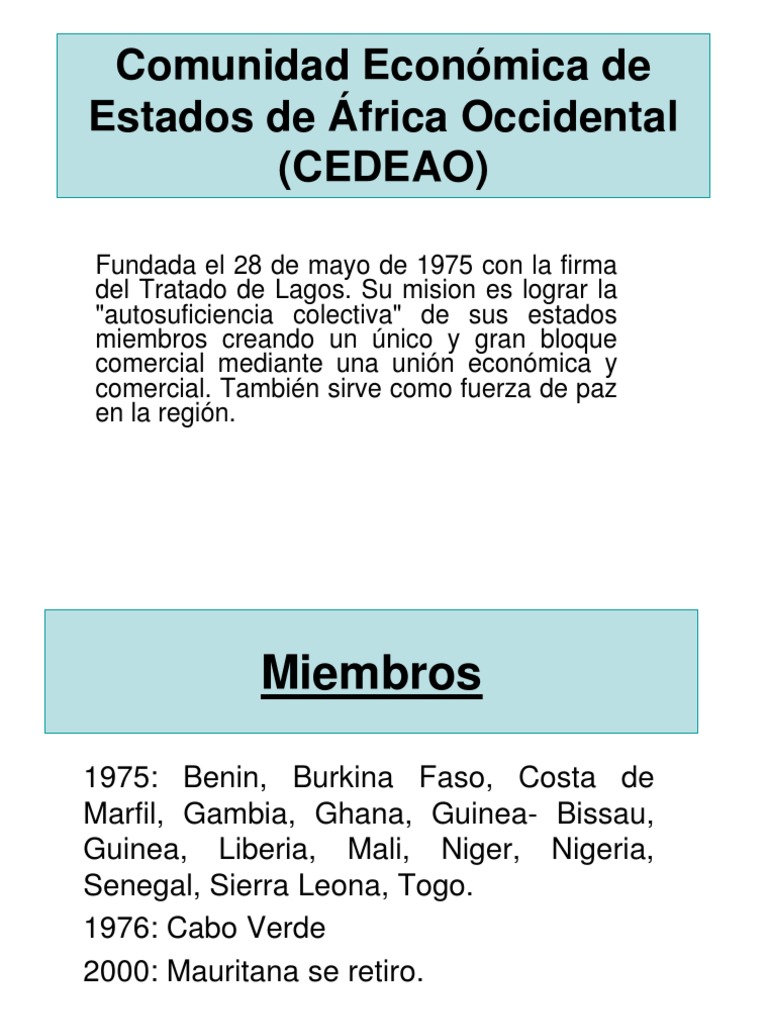 Cedeao | PDF | Comunidad Económica de los Estados del África Occidental ...