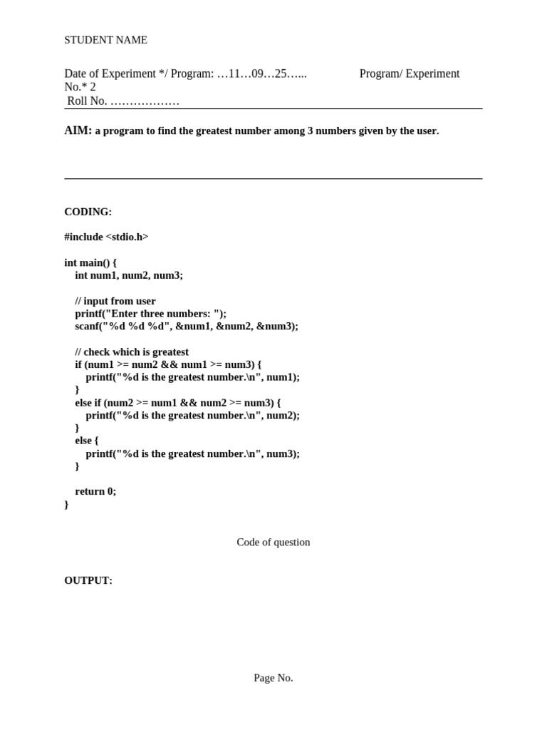 Sample Program Template | PDF