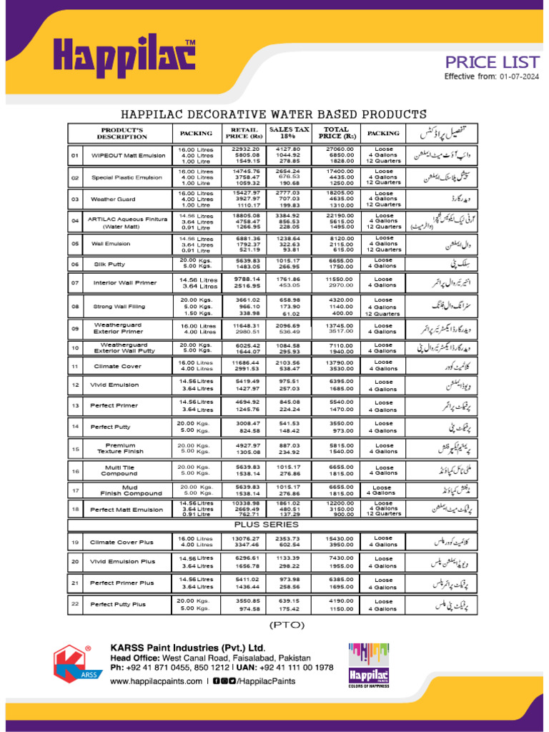 01-07-2024 Dealers Price List | PDF
