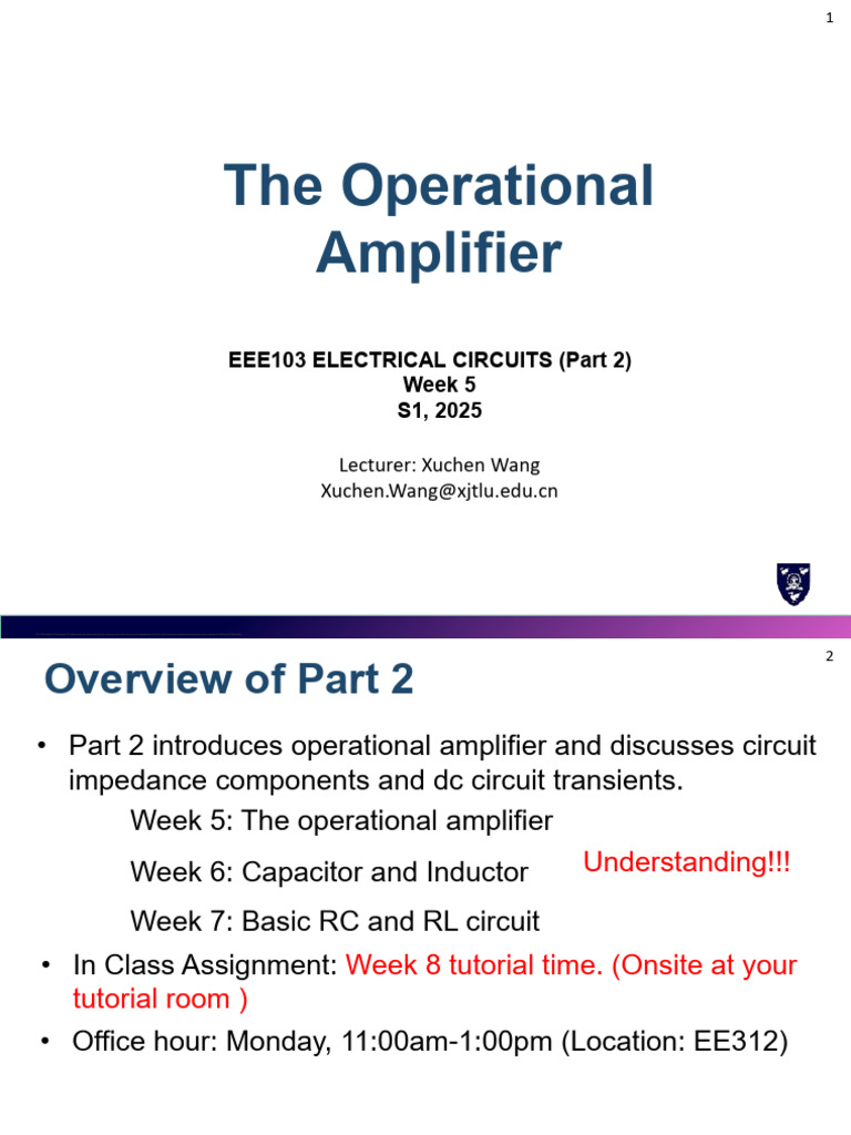 Week 5_Operational Amplifier | PDF | Operational Amplifier | Amplifier