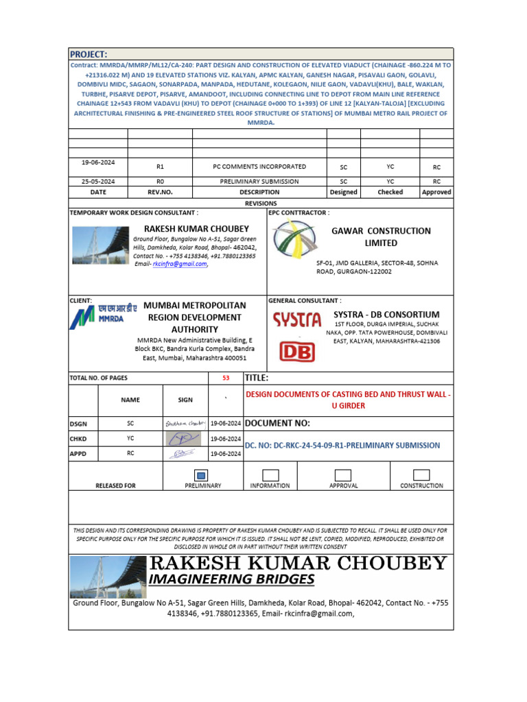 r1 DC RKC 24-54-09 r0 Casting Bed & Thrust Wall Foundation | PDF ...