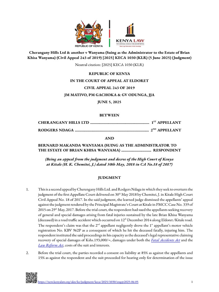 (Being An Appeal From The Judgment and Decree of The High Court of ...