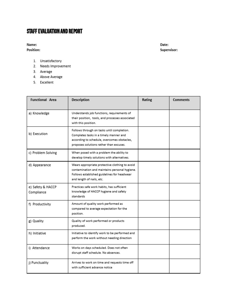 Staff Evaluation and Report (1) | PDF