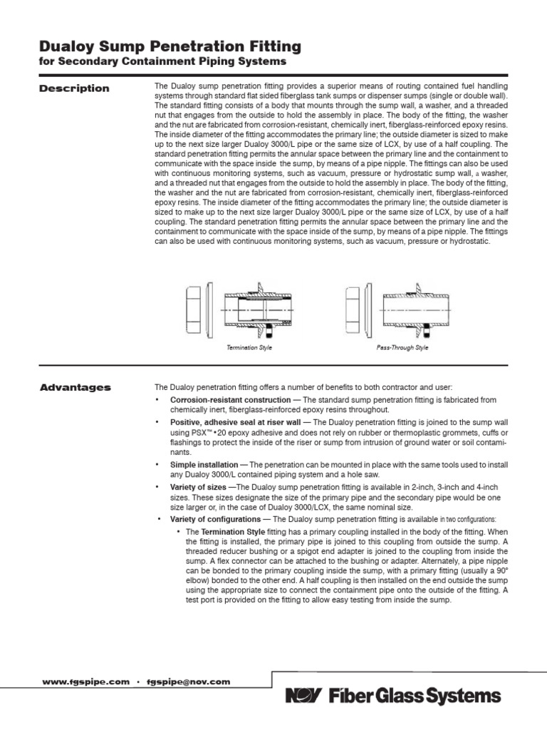 Dualoy Sump Penetration Fitting Guide | PDF | Pipe (Fluid Conveyance ...