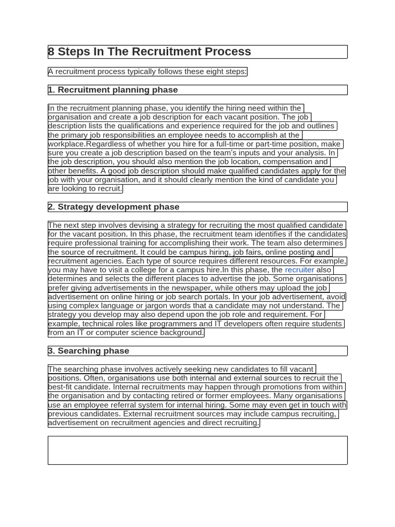 8 Steps to Effective Recruitment Process | PDF | Recruitment | Business