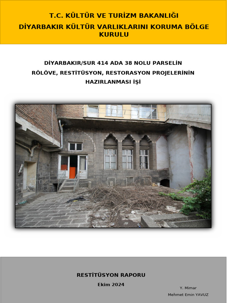 414 Ada 38 Parsel Resti̇tüsyon Raporu | PDF