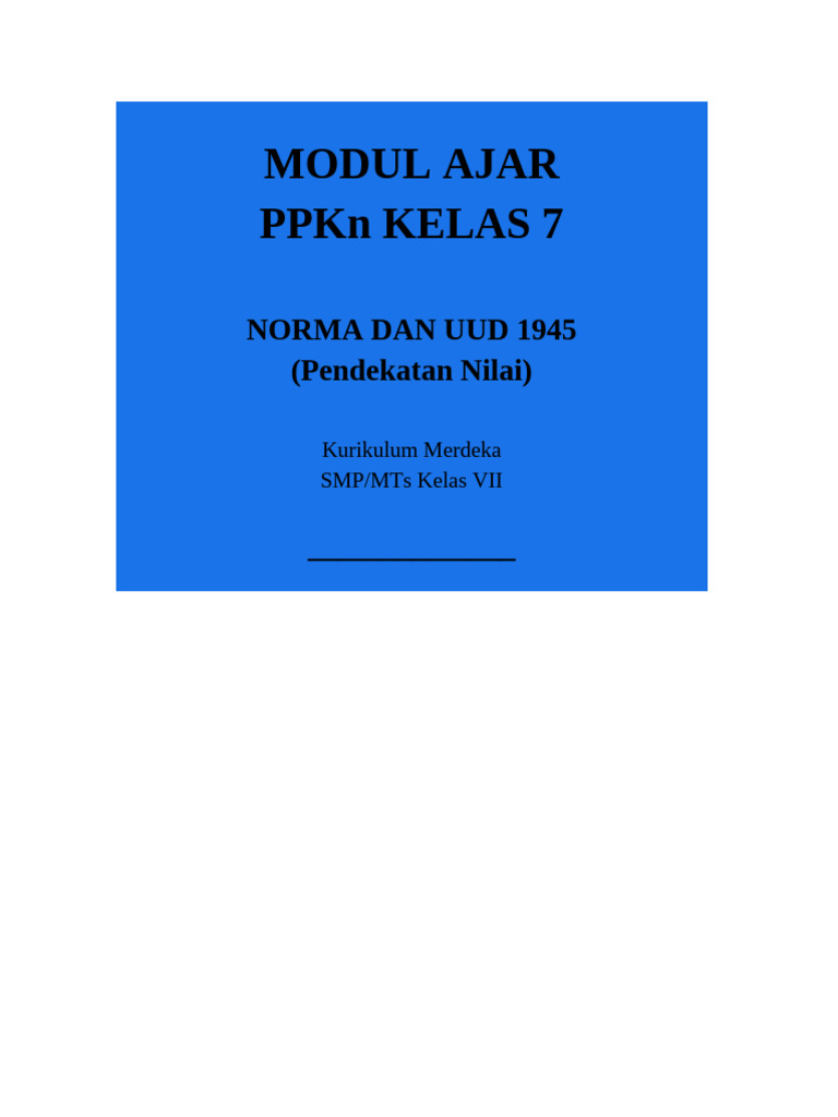 Norma dan UUD 1945 dalam PPKn Kelas 7 | PDF