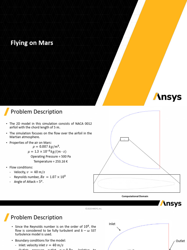 Flying on Mars Problem Setup | PDF | Lift (Force) | Reynolds Number