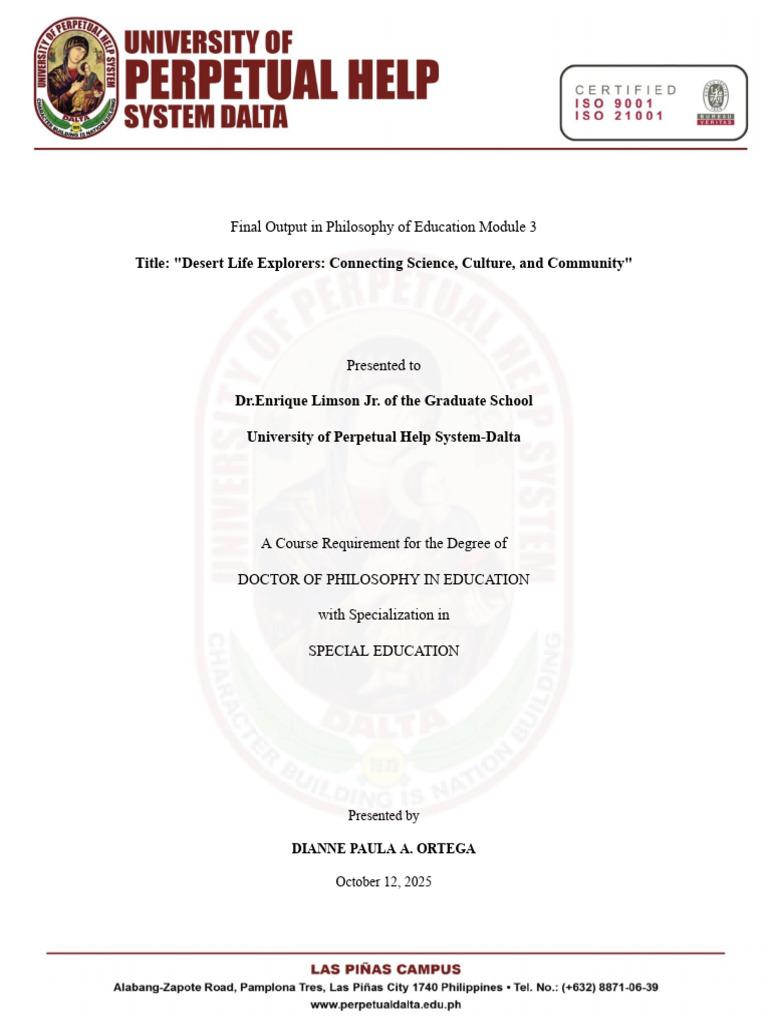 Final Output Philosophy of Education Module 3 | PDF | Philosophy Of ...