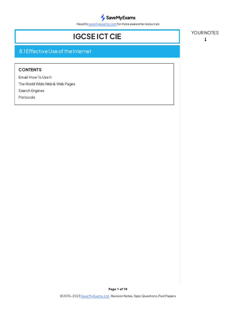 IGCSE ICT: Effective Internet Use Guide | PDF | World Wide Web ...