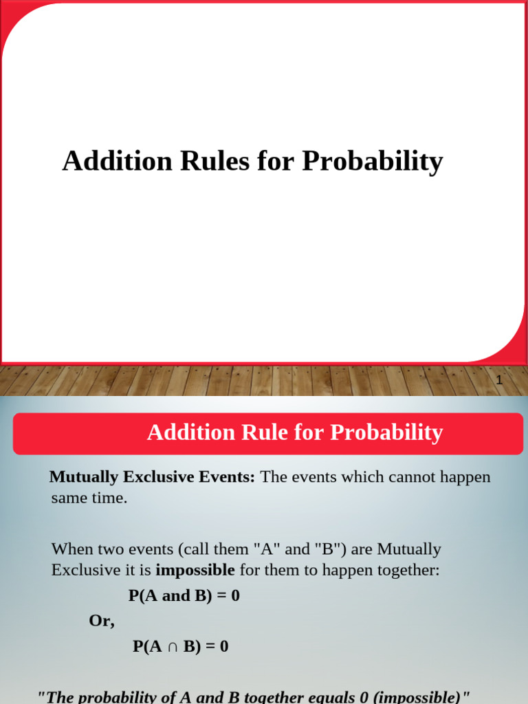 Probability Addition Rules Explained | PDF | Probability | Mathematics