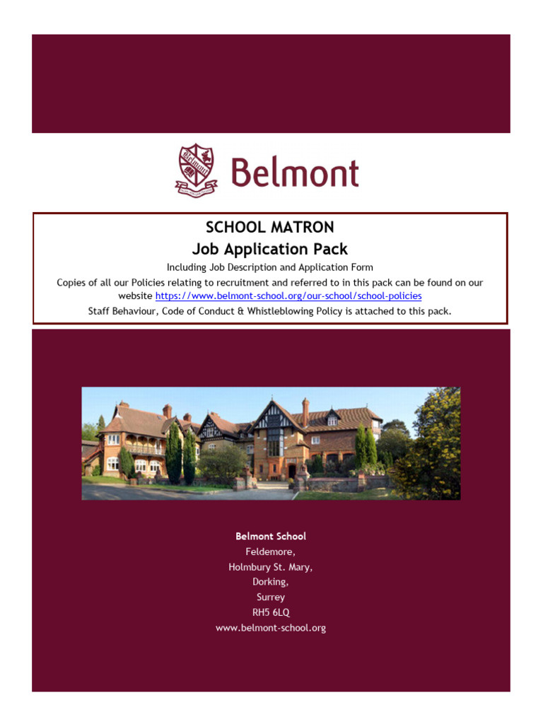 School Matron Job Description April 2022_0 | PDF