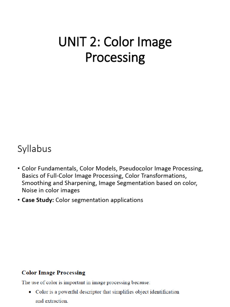 Color Image Processing Techniques | PDF