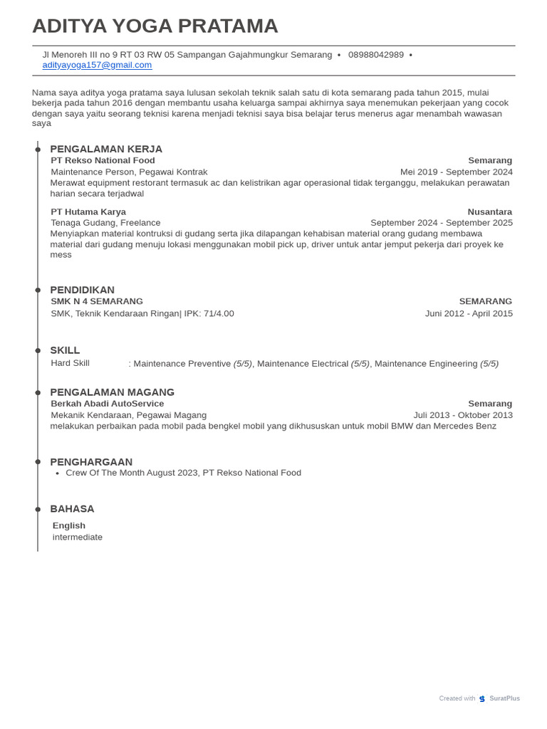 CV Aditya 20251206161137 | PDF