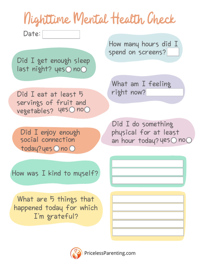 Daily Mental Health Check Form | PDF
