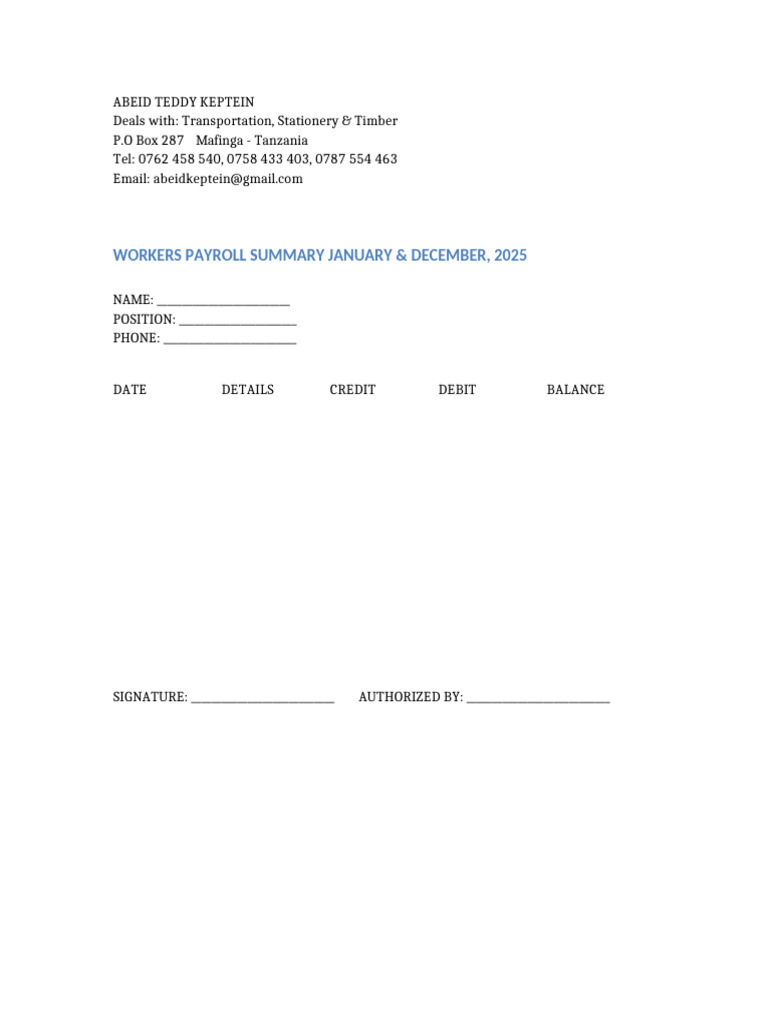 Workers Payroll Summary (1) | PDF