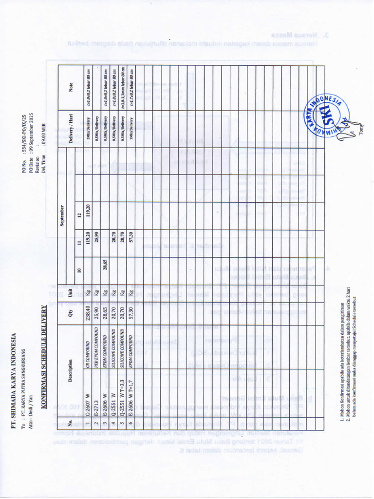 Schedule Po 554 | PDF