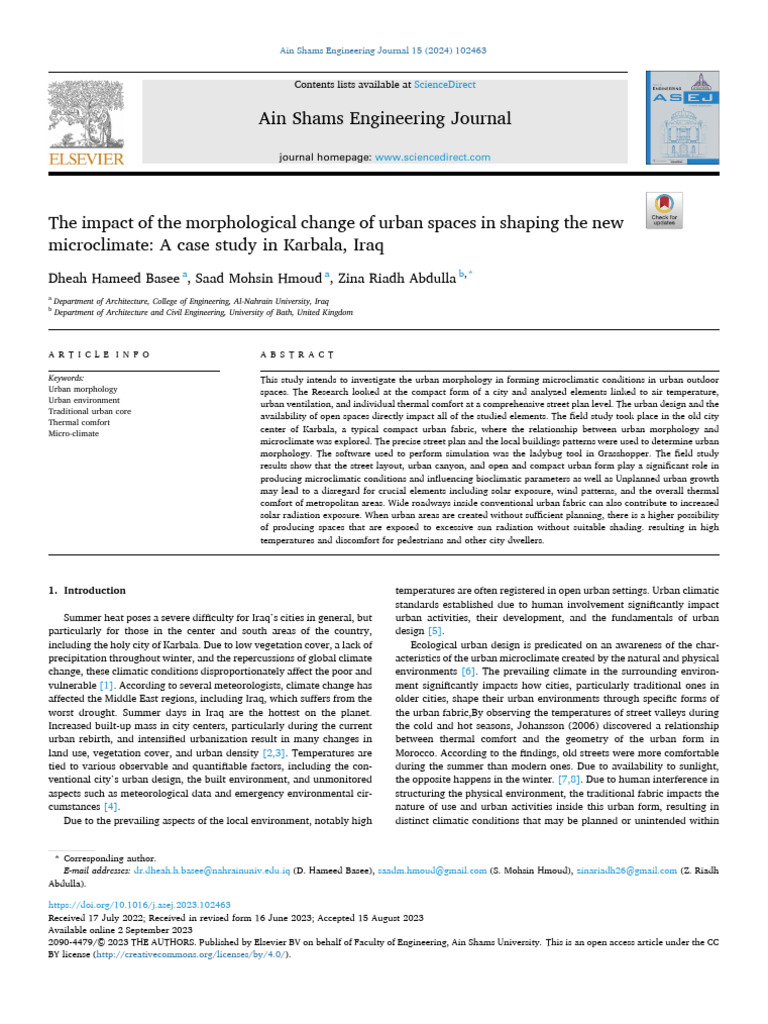 Urban Morphology and Microclimate in Karbala | PDF | Wound | Humidity