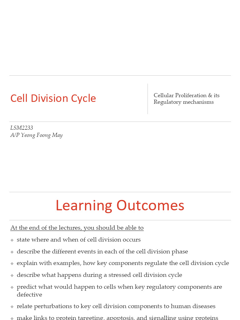 Introduction To Cell Division | PDF | Cell Cycle | Cell Communication