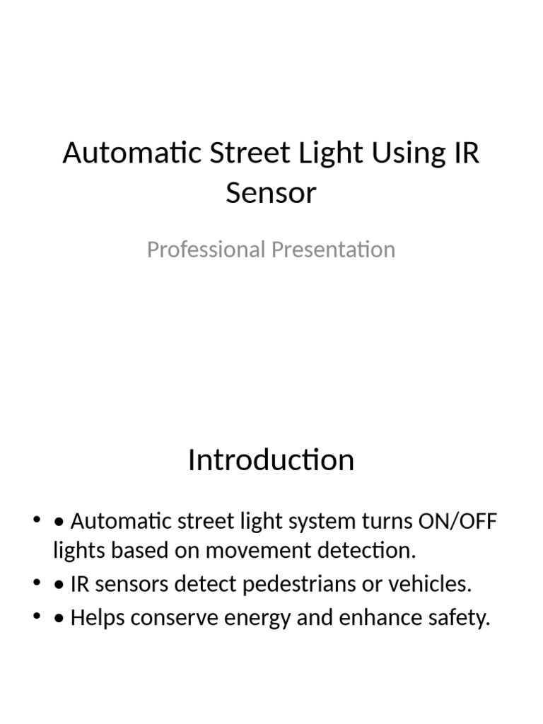 Automatic Street Light IR Sensor Updated With Images | PDF