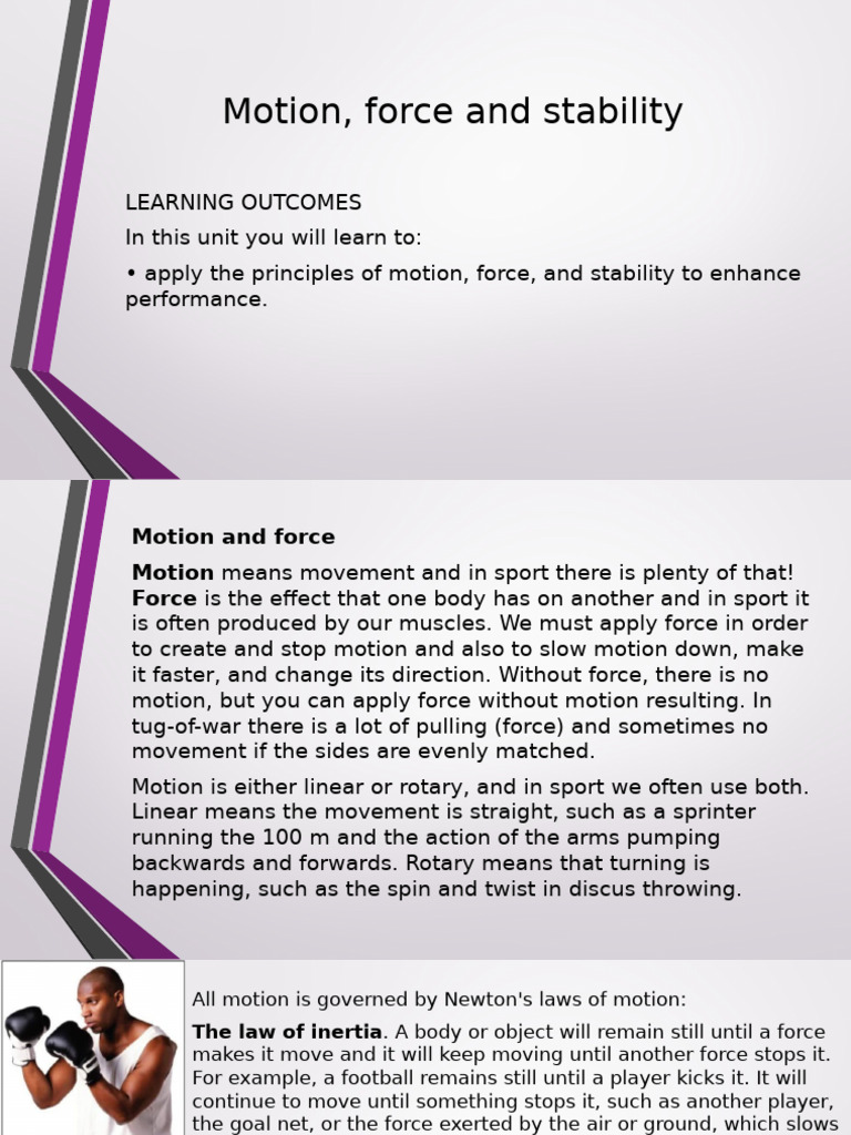 Motion, Force and Stability | PDF | Force | Center Of Mass