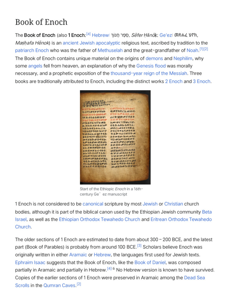 Book of Enoch - Wikipedia | PDF | Book Of Enoch