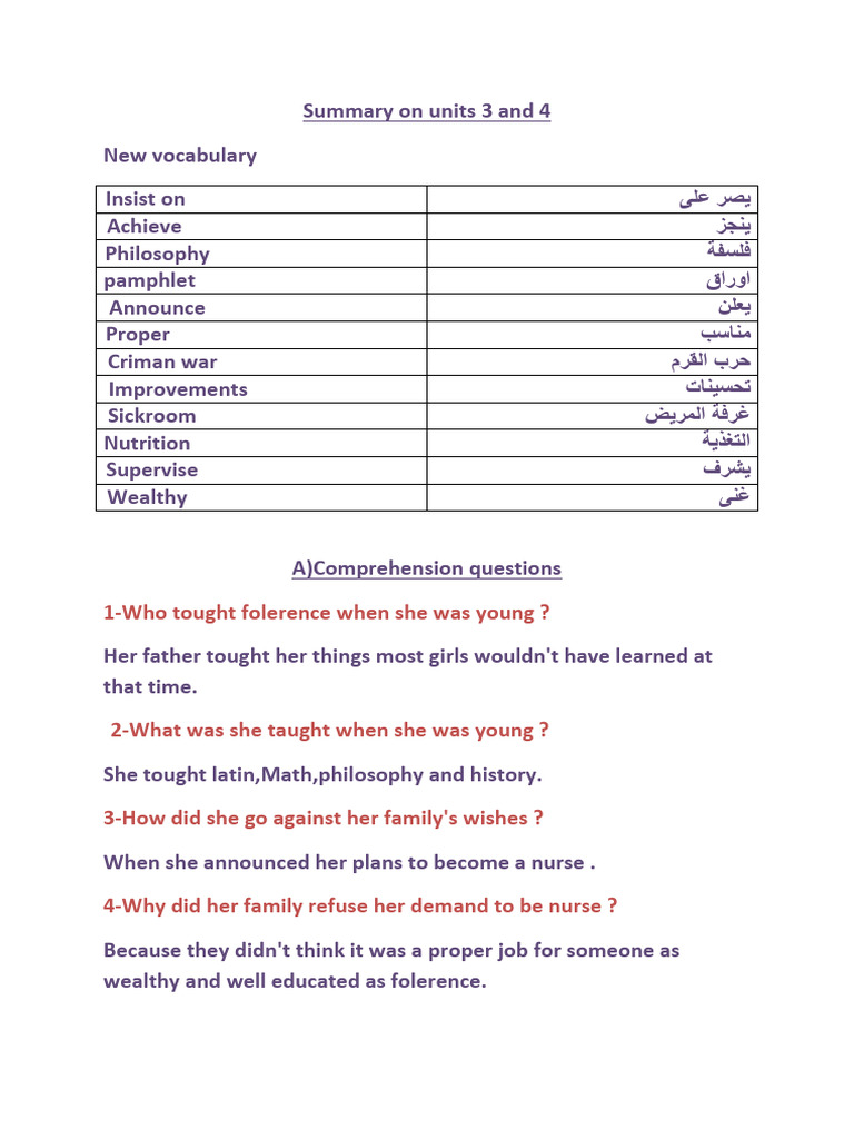 Summary On Units 3 and 4 | PDF