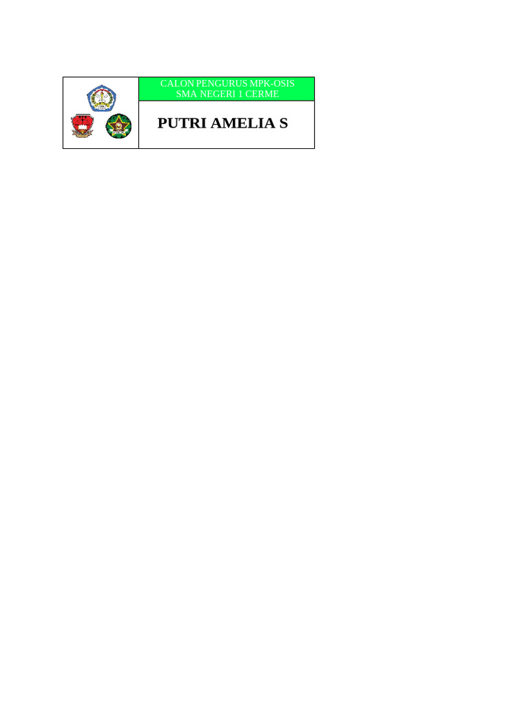 Format Name Tag Peserta Conv | PDF