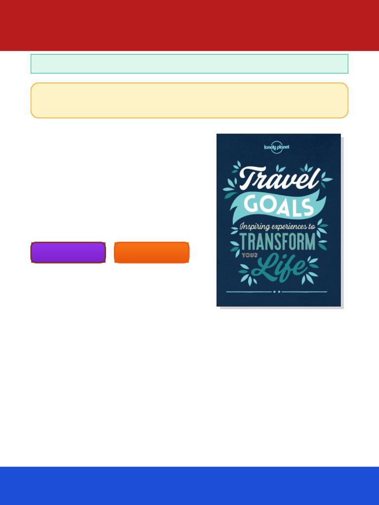 Travel Goals First Edition Lonely Planet ebook fresh digital copy | PDF