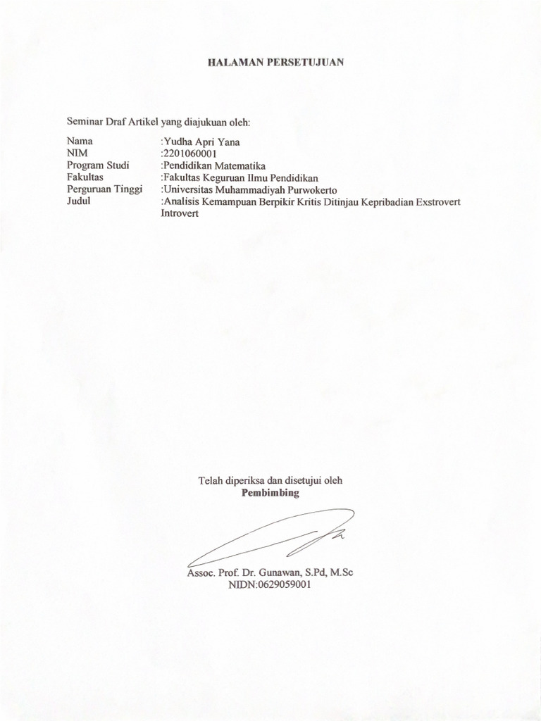 Lembar Persetujuan After TTD | PDF