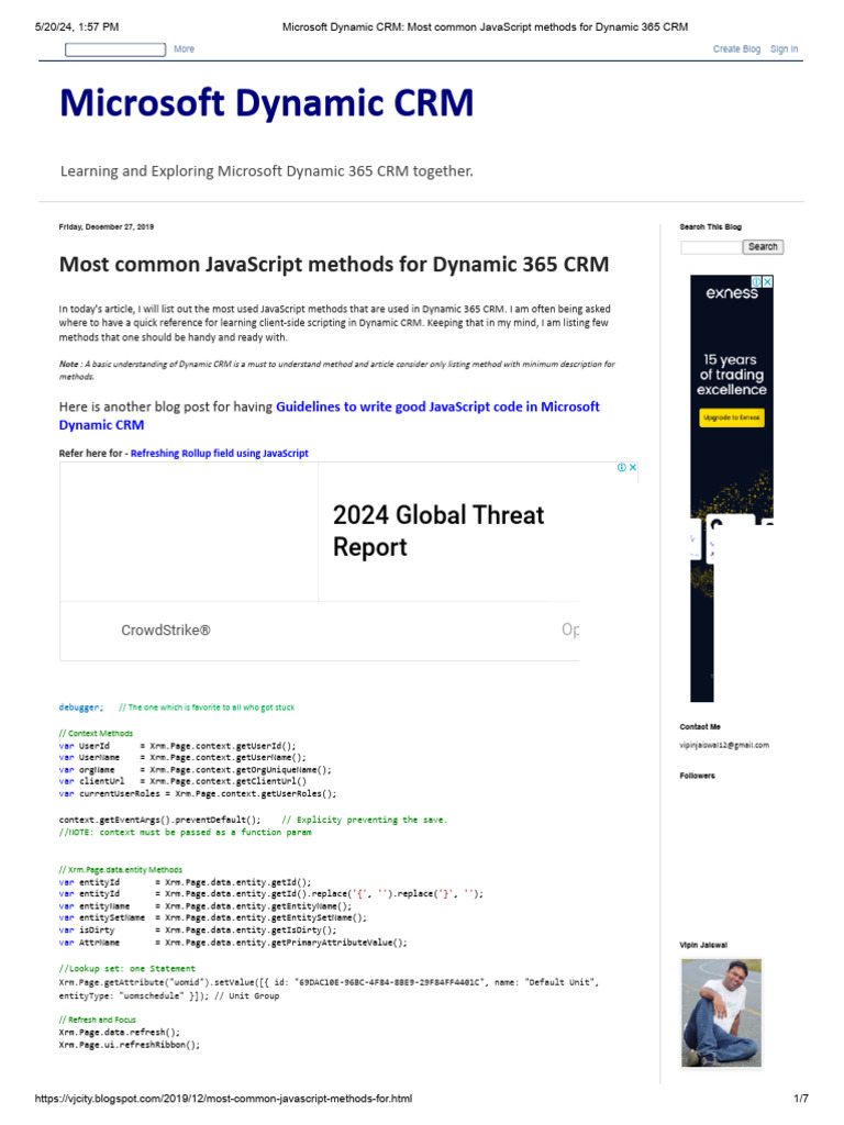 Microsoft Dynamic CRM_ Most Common JavaScript Methods for Dynamic 365 ...
