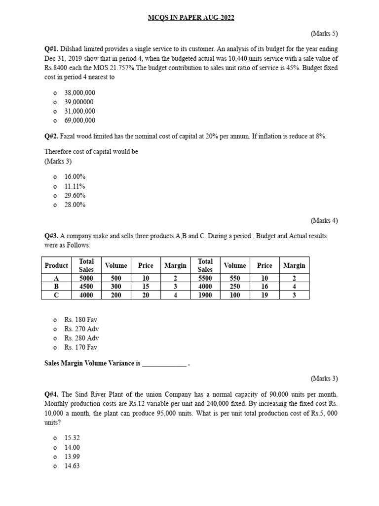 AMA Practice Paper | PDF | Economics | Economies