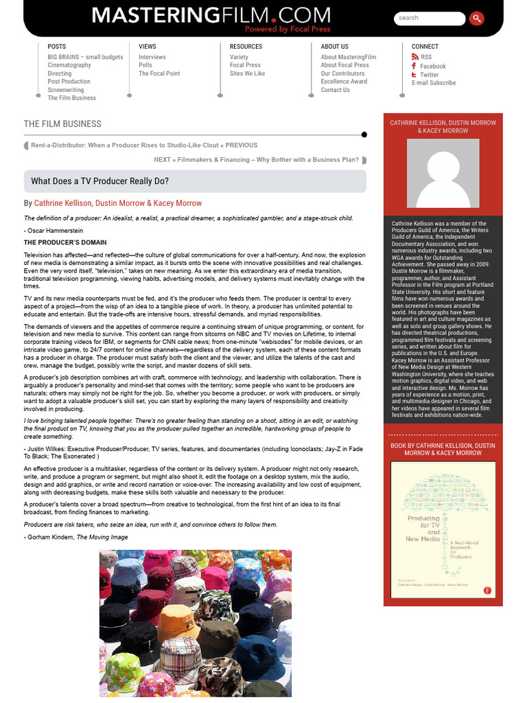 Mastering Film What Does A TV Producer Really Do? | PDF