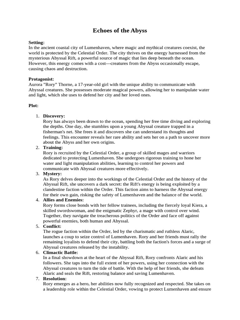 Echoes of the Abyss DRAFT | PDF | Mentorship | Shadow
