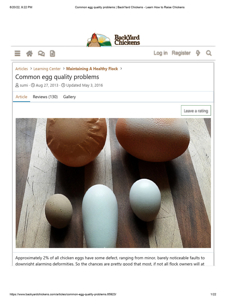 Common Egg Quality Problems - BackYard Chickens - Learn How To Raise ...