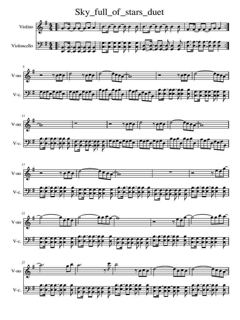 Sky Full of Stars Duet | PDF