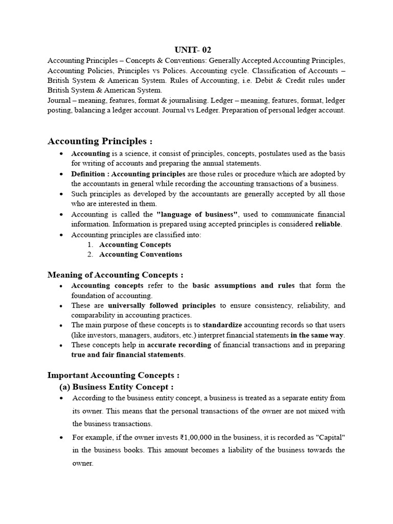 ACCOUNTANCY UNIT 02 | PDF | Debits And Credits | Accounting